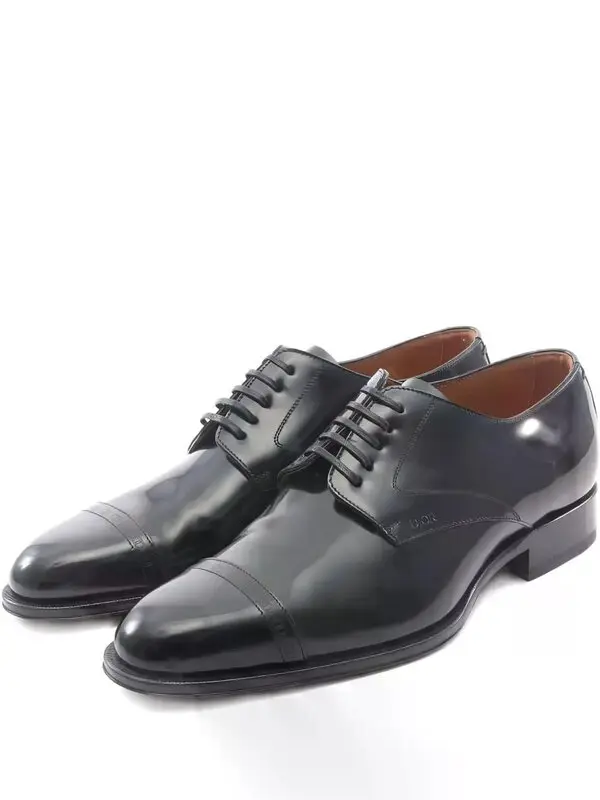 Dior Embossed-logo Leather Loafers - Black