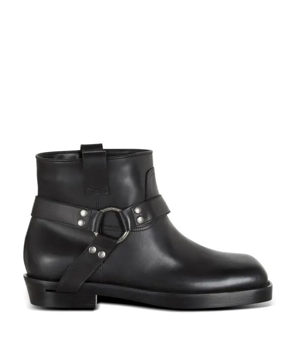 Balmain Calfskin Leather Biker Ankle Boots