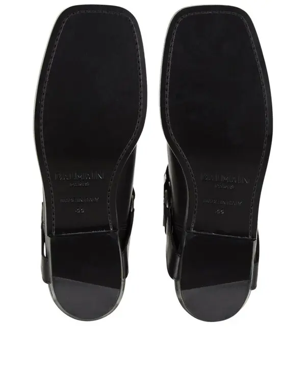 Balmain Calfskin Leather Biker Ankle Boots