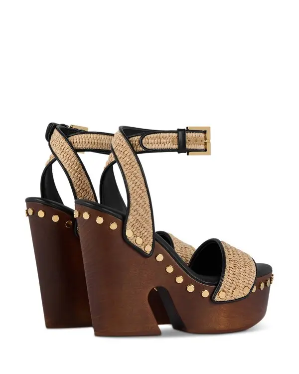 Givenchy Studded Platform Wedge Sandals - Natural