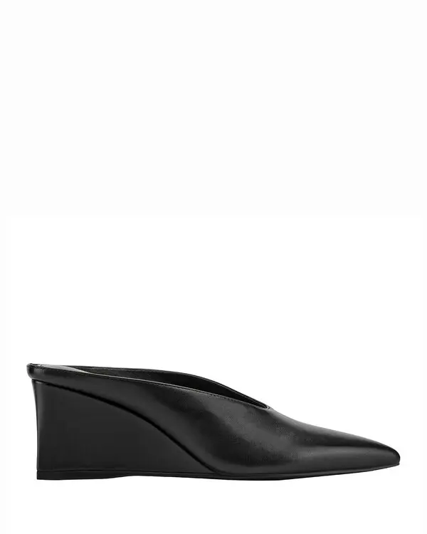 MARC FISHER LTD. Malley Pointed Toe Wedge Mules - Black