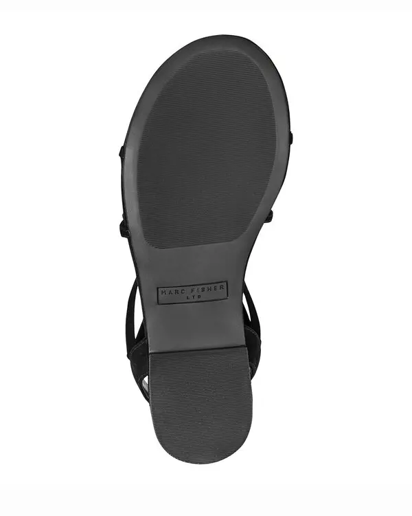 MARC FISHER LTD. Strappy Flat Sandals With Tie Fastening - Black