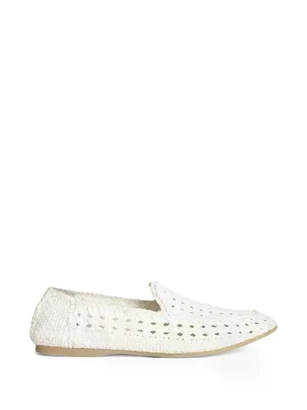 Dolce & Gabbana Woven Fabric Slippers - White