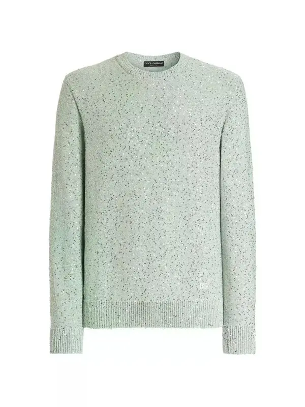 Dolce & Gabbana Crew Neck Long Sleeve Sweater - Green