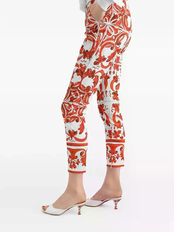 Dolce & Gabbana Majolica Print Brocade Trousers
