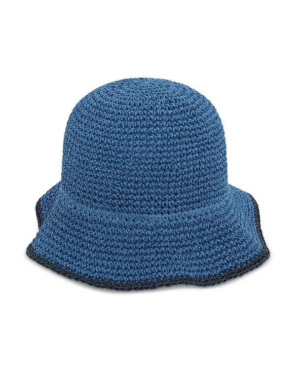 Gerard Darel Paper Straw Bucket Hat - Navy