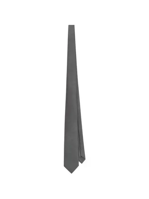 Dolce & Gabbana Satin Jacquard Neck Tie - Grey