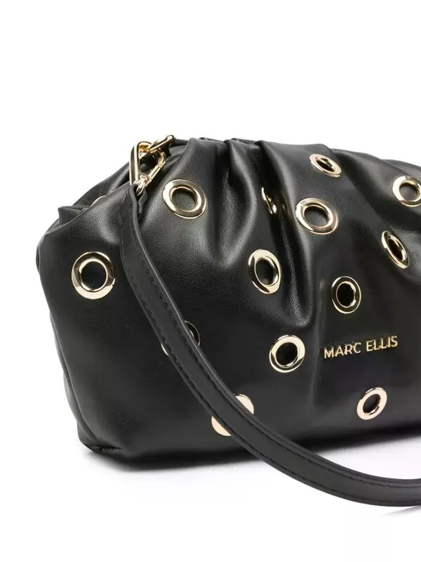 MARC ELLIS Daphne Eyelet-embellished Ruched Clutch Bag