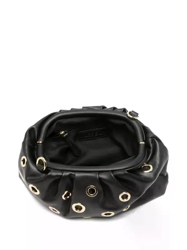 MARC ELLIS Daphne Eyelet-embellished Ruched Clutch Bag