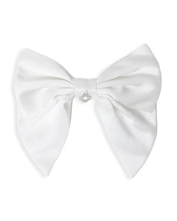 Maje Satin Silk Bow Barrette - White