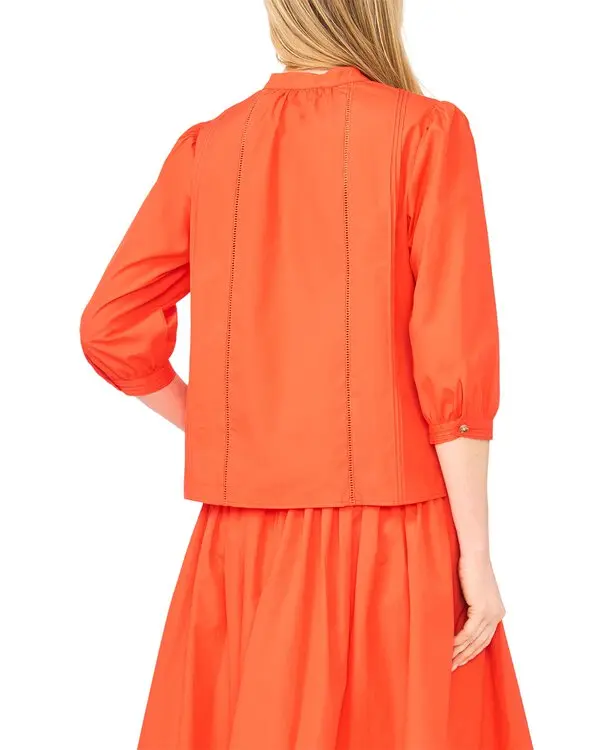 Ted Baker London Camille Blouse With Mandarin Collar And Pintucked Details