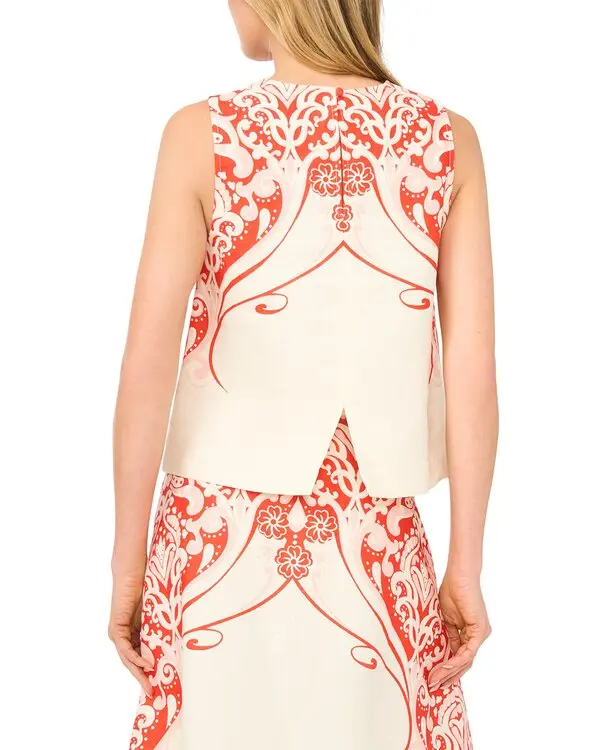 Ted Baker London Georgia Linen Blend Top With Graphic Print