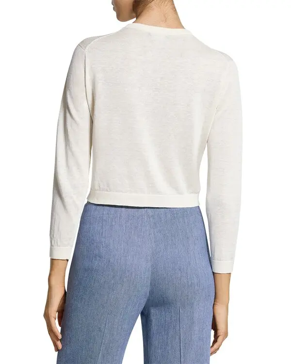 Theory Cropped Cardigan - Bone