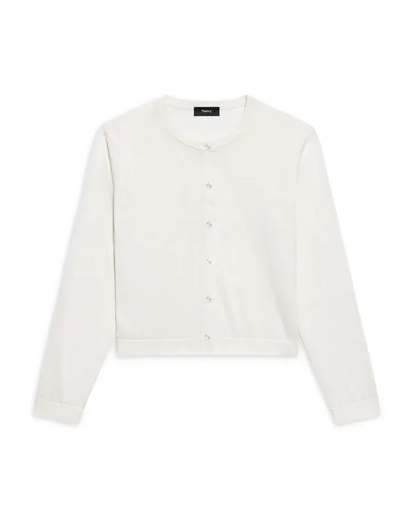 Theory Cropped Cardigan - Bone