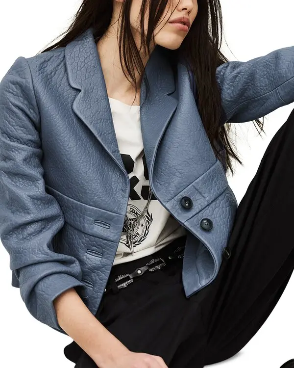 Ba&sh Borfeo Cropped Leather Jacket