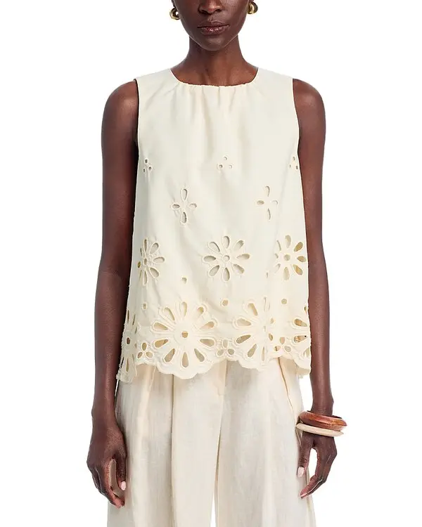 A.REN Embroidered Eyelet Top