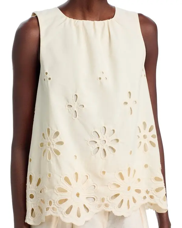 A.REN Embroidered Eyelet Top
