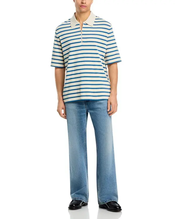 JIL SANDER Zip Stripe Polo Shirt