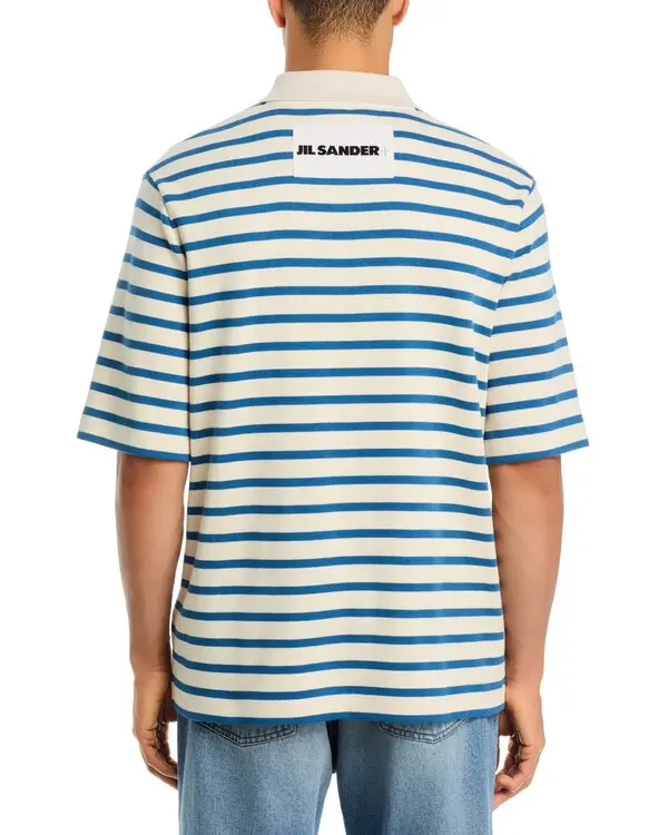 JIL SANDER Zip Stripe Polo Shirt