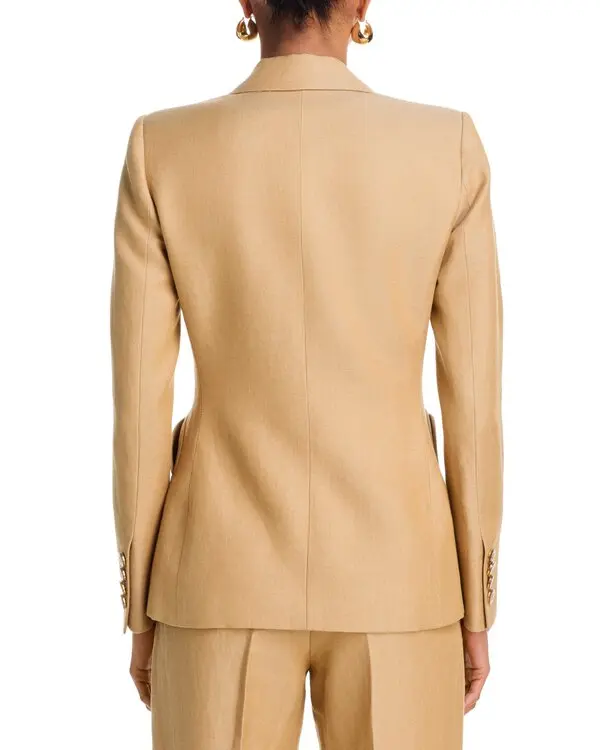 BLAZÉ MILANO Double-breasted Linen-blend Blazer - Sand