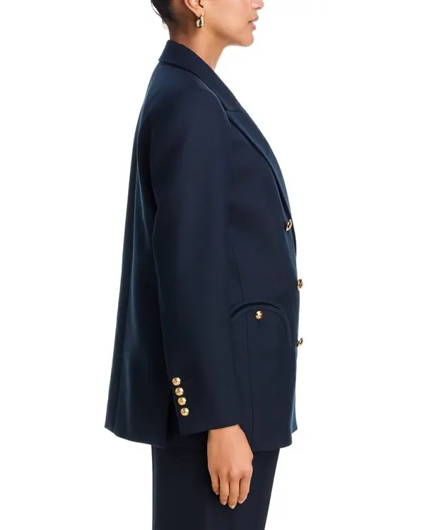BLAZÉ MILANO Double Breasted Wool Blazer - Navy