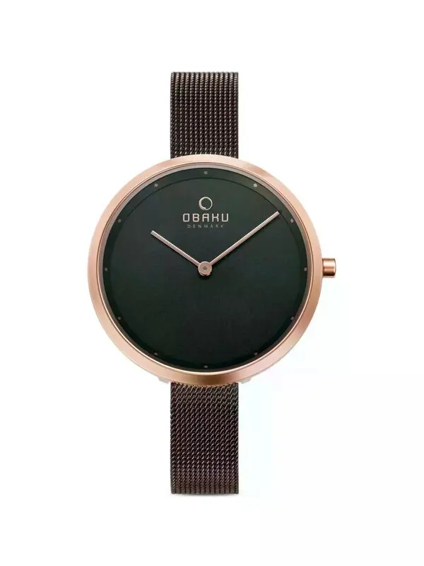 OBAKU Classic 34mm Rose Gold-tone Watch With Dial - Green