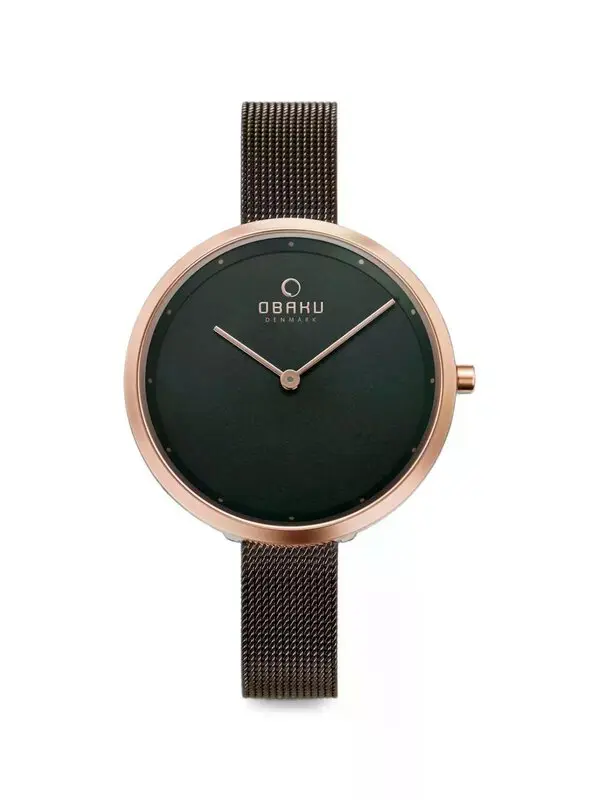 OBAKU Classic 34mm Rose Gold-tone Watch With Dial - Green