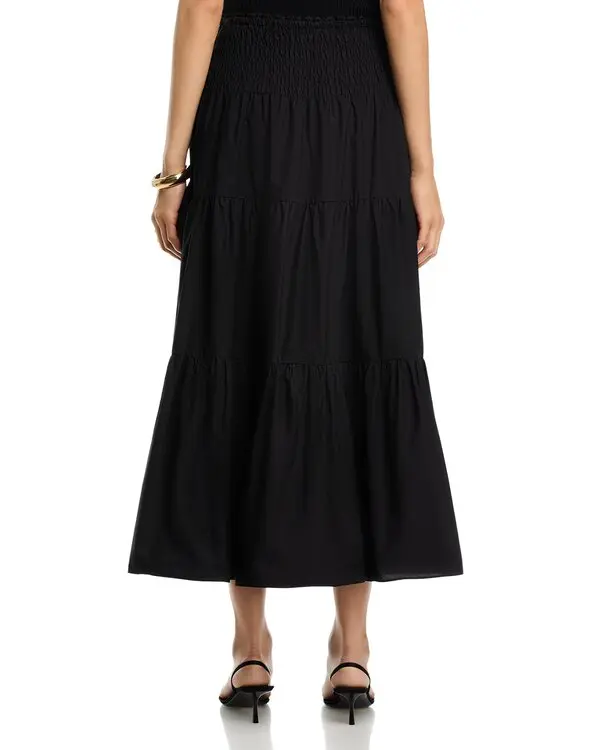 Michael Kors Poplin Tiered Maxi Skirt - Black
