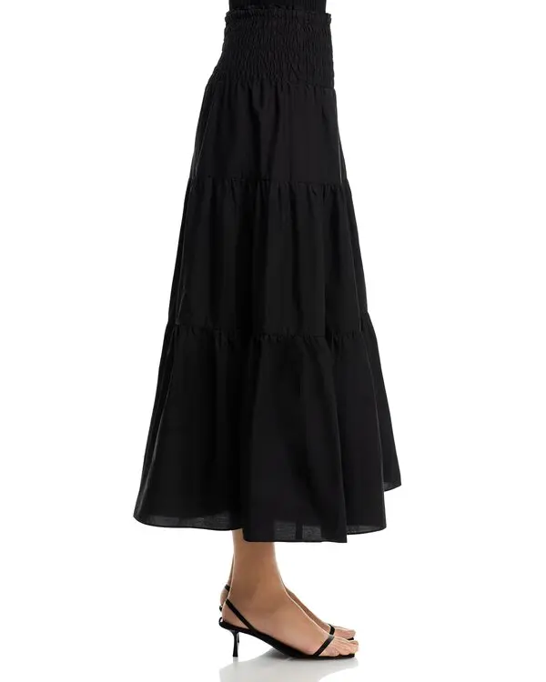 Michael Kors Poplin Tiered Maxi Skirt - Black