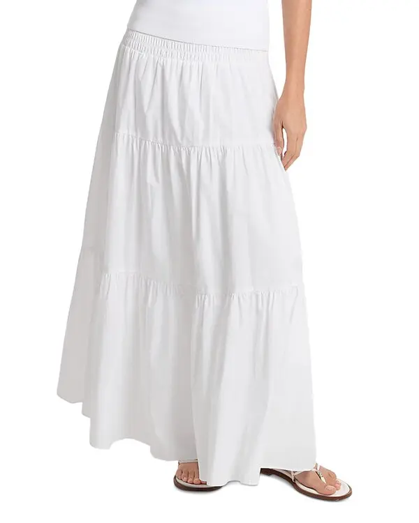 Michael Kors Poplin Tiered Maxi Skirt - White