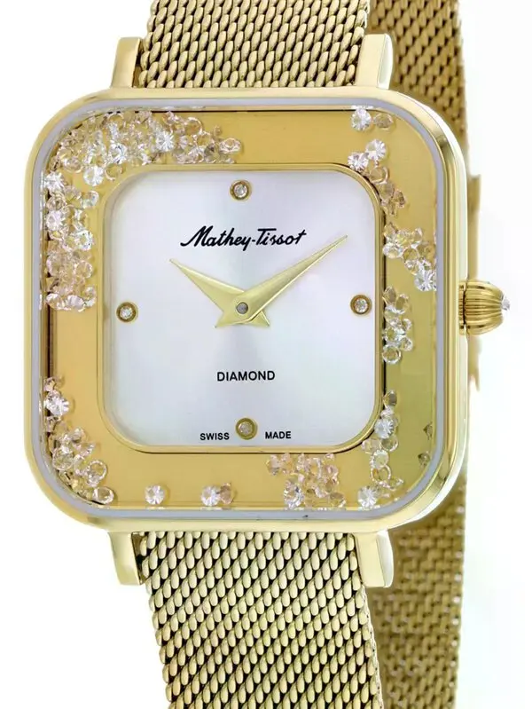 MATHEY TISSOT Gemina Square Watch With Crystal-embellished Bezel