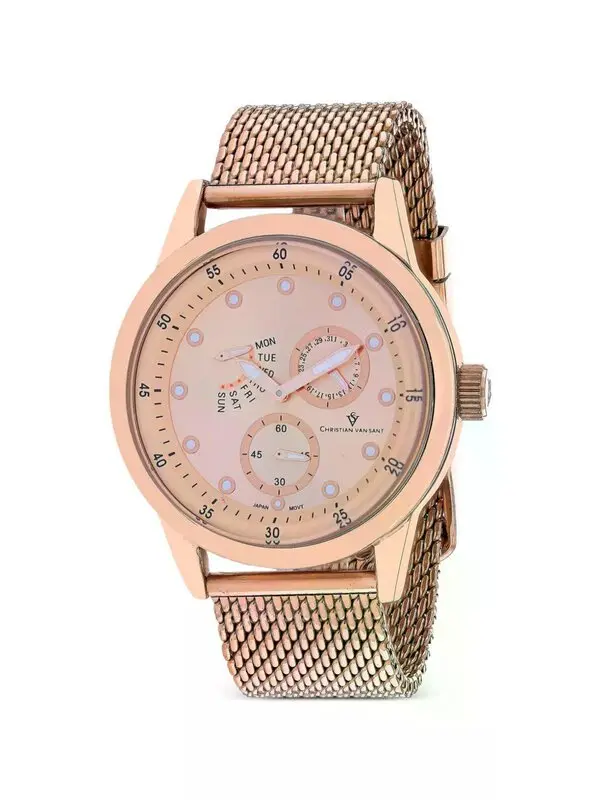 CHRISTIAN VAN SANT Rio 44mm Mesh Strap Watch - Pink