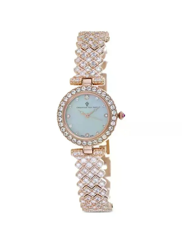 CHRISTIAN VAN SANT Romana 25mm Watch With Crystal Embellishments - Blue