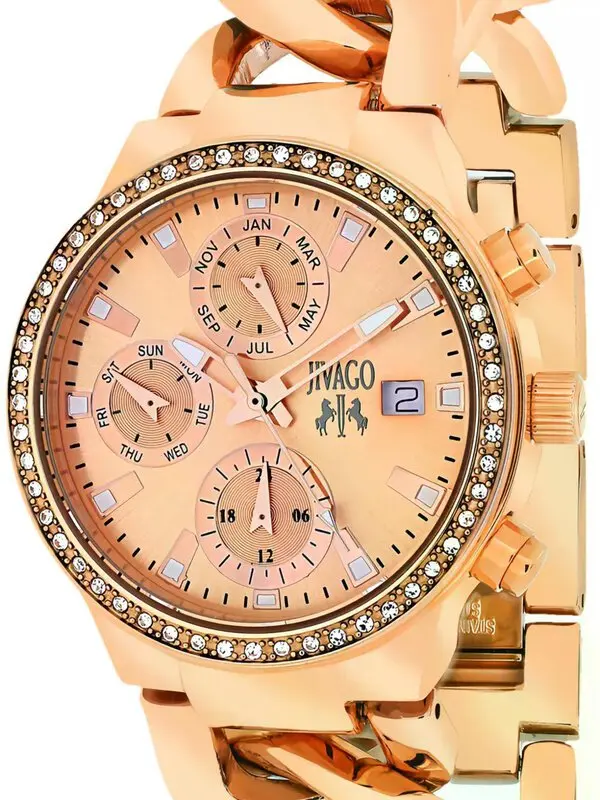 JIVAGO Rose Gold-tone Crystal Embellished Watch