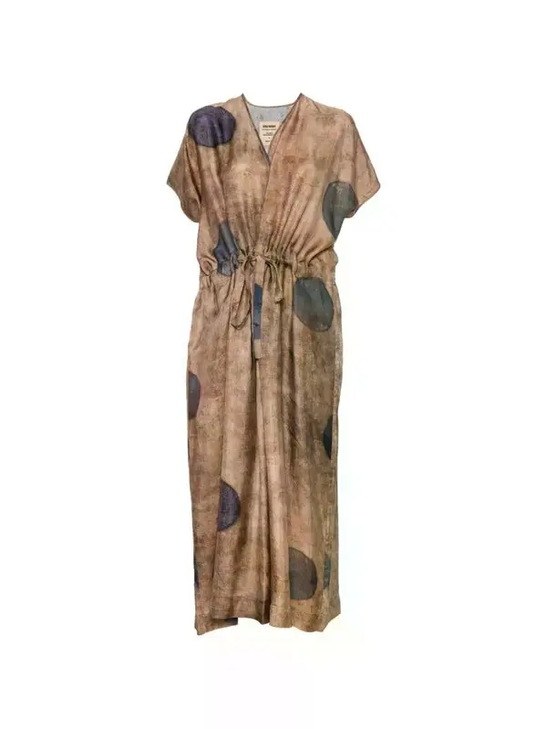 UMA WANG Acre Drawstring Maxi Dress - Brown