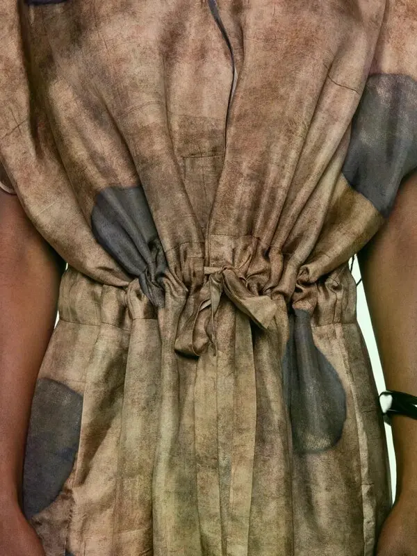 UMA WANG Acre Drawstring Maxi Dress