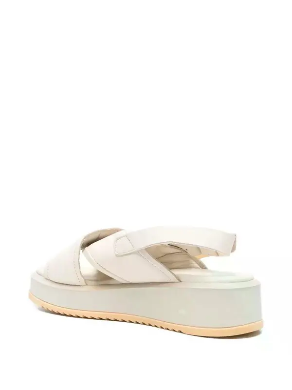 SERGIO MORETTI FIRENZE Crossover Strap Slingback Sandals - White
