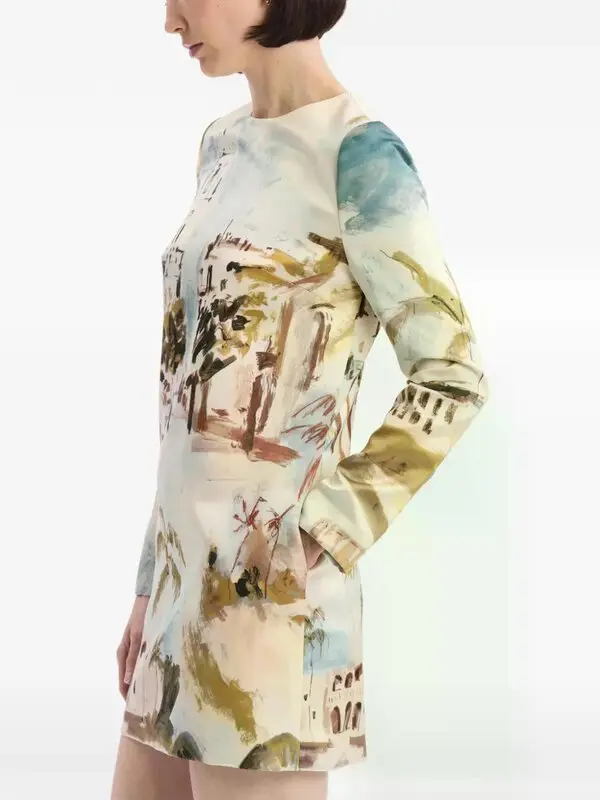 Oscar De La Renta Dominican Landscape Shift Dress