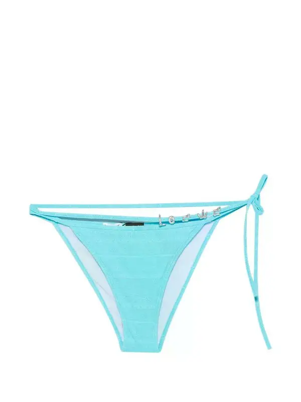 Loewe Floral-jacquard Side-tie Bikini Bottoms - Blue