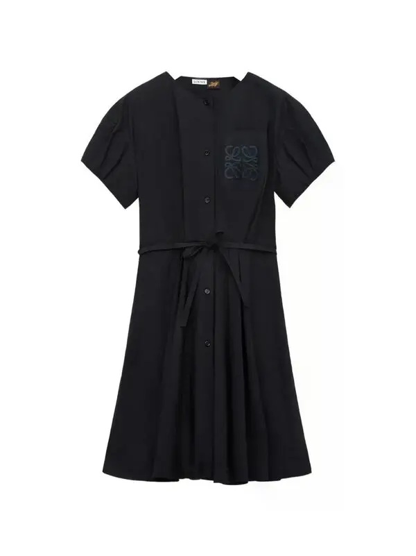 Loewe X Paula's Ibiza Anagram-embroidered Belted Dress - Black