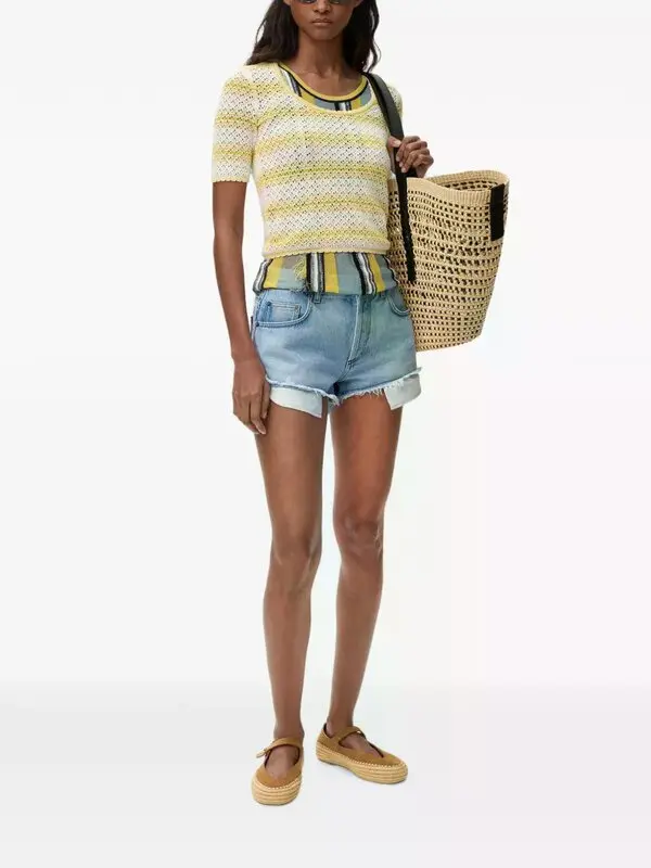 Loewe X Paula's Ibiza Frayed-edge Shorts