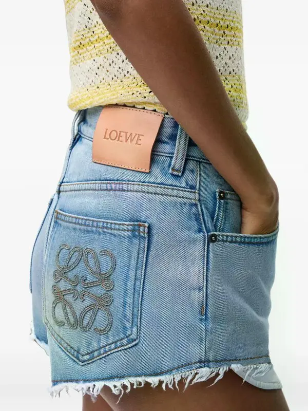 Loewe X Paula's Ibiza Frayed-edge Shorts