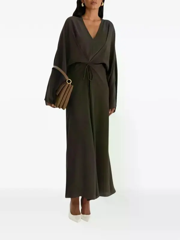 Bouguessa Muriel Belted Silk Dress - Brown