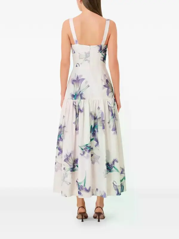 NICHOLAS Floral-print Tiered Midi Dress