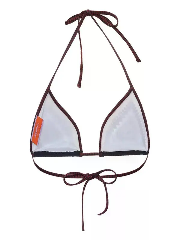 La DoubleJ Geometric Print Bikini Top - Black
