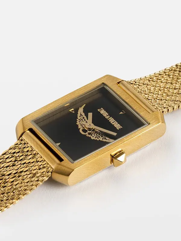 Zadig&Voltaire Stainless Steel Watch With Signature Wings - Gold