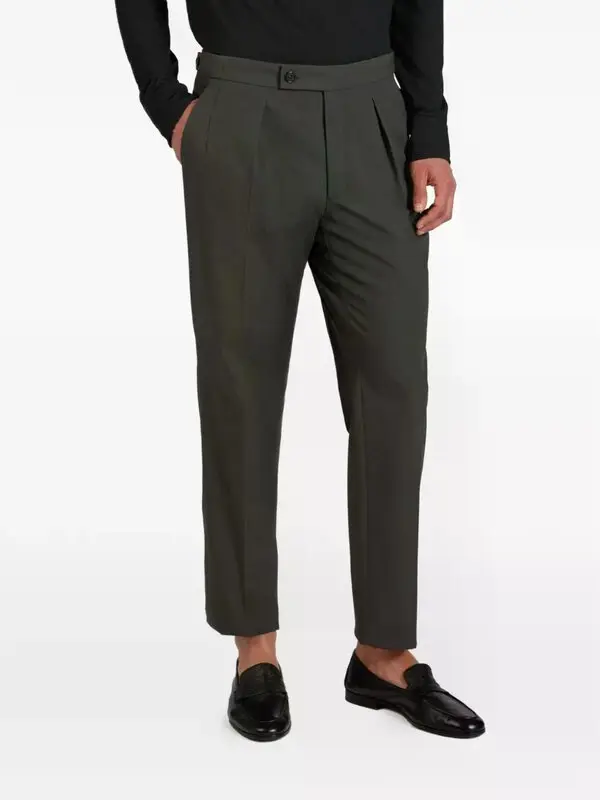 Incotex Pleated Tapered Trousers - Green