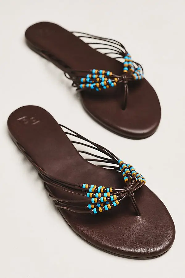 REFORMATION Jessica Beaded Flip-flop Sandals