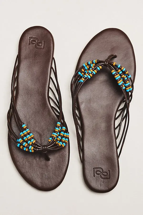 REFORMATION Jessica Beaded Flip-flop Sandals