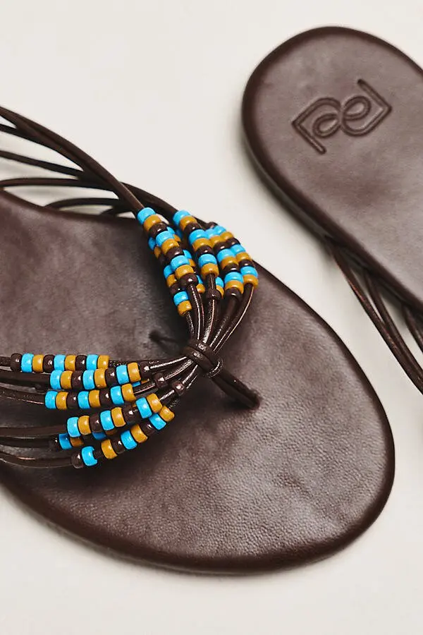 REFORMATION Jessica Beaded Flip-flop Sandals
